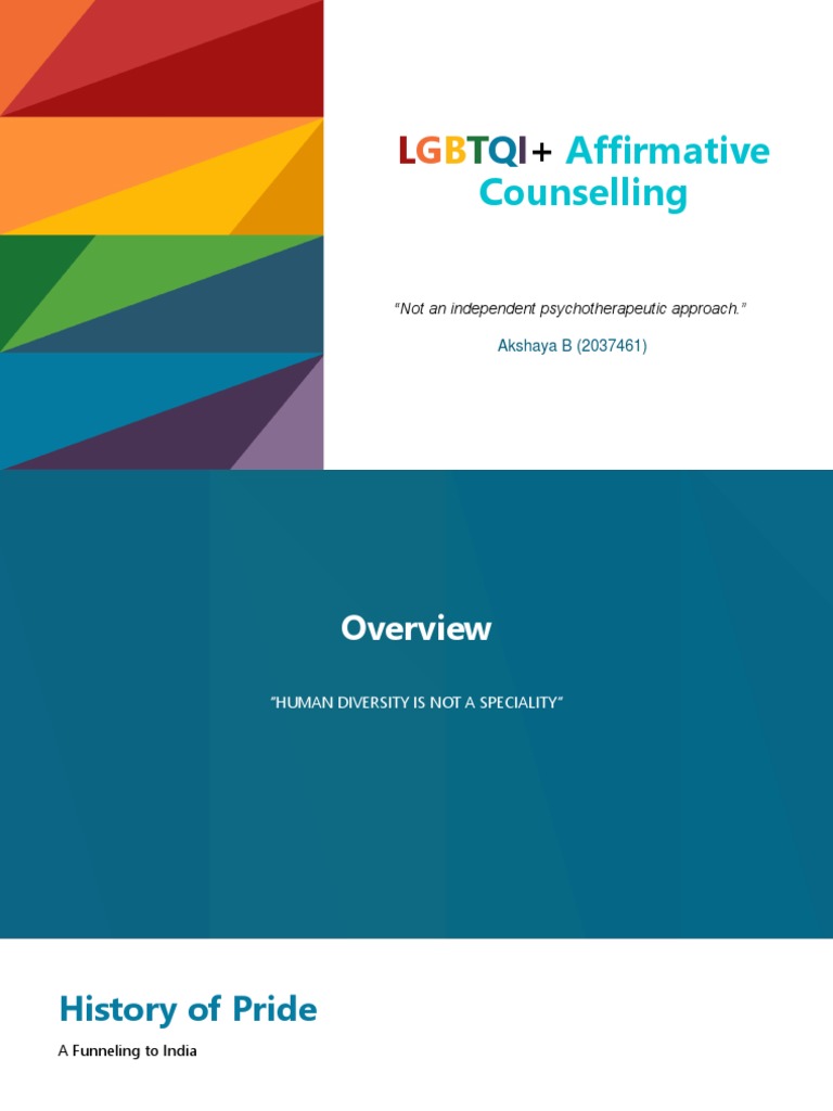 LGBTQI+ Affirmative Counselling | PDF | Psychotherapy | Social Stigma