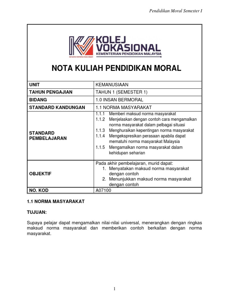 1.1 Norma Masyarakat | PDF
