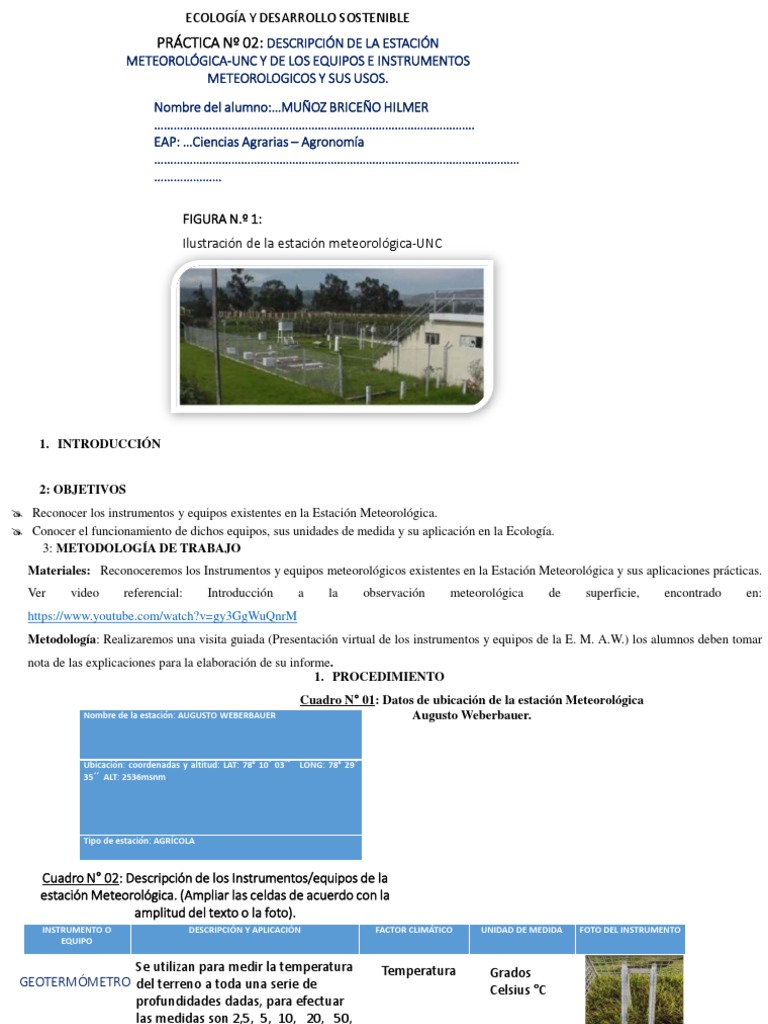 Práctica Descripción de La Estación Meteorológica-Unc | PDF