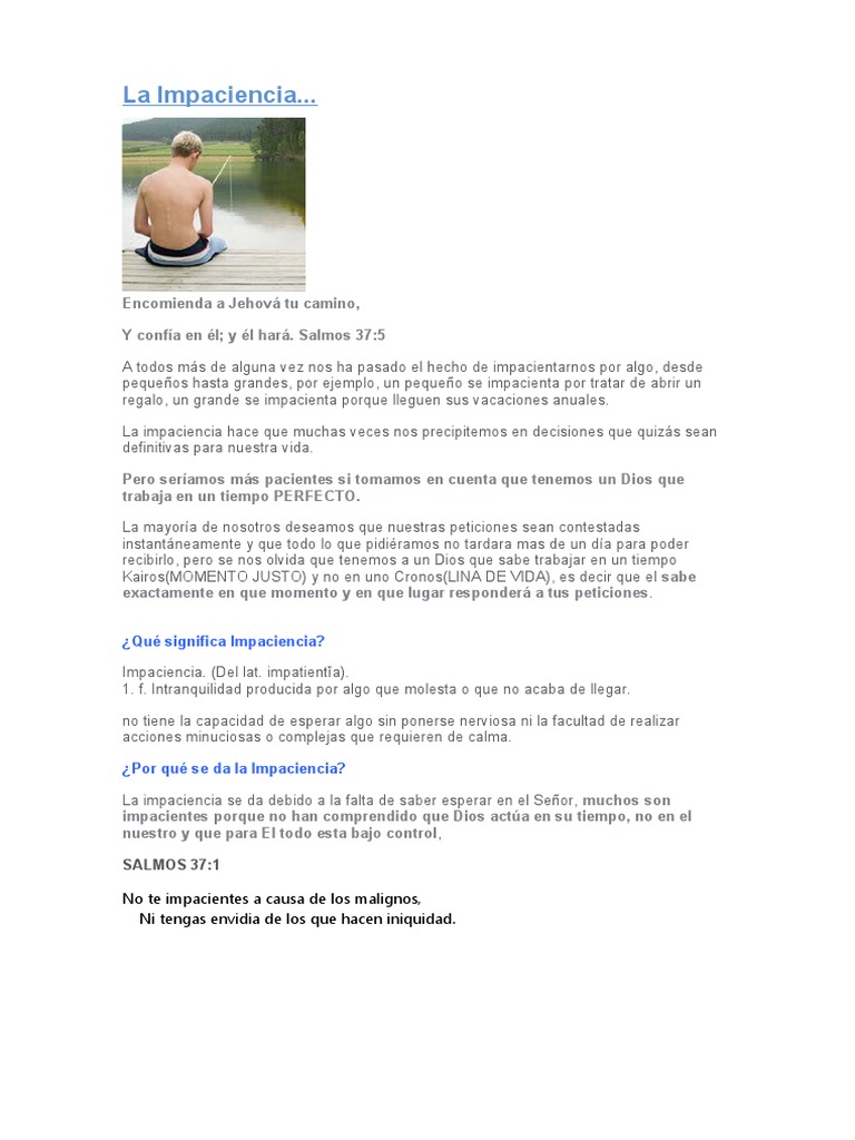 Significado y Consecuencias de la Impaciencia | PDF | Moisés