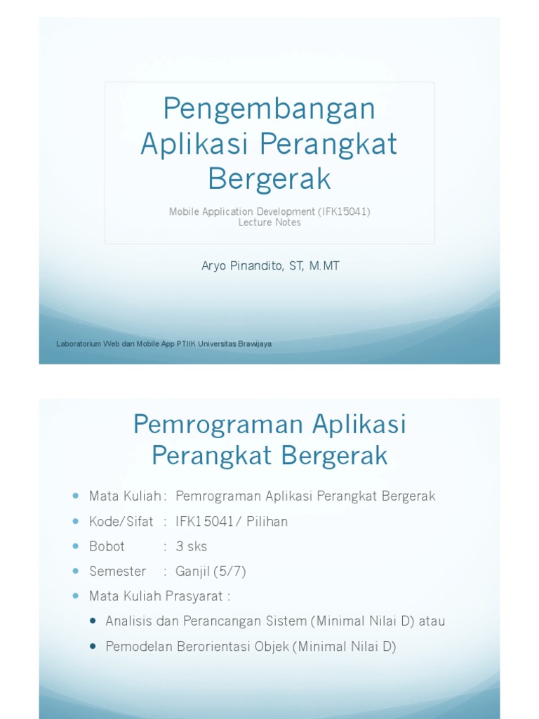 Pengembangan Aplikasi Mobile UB | PDF