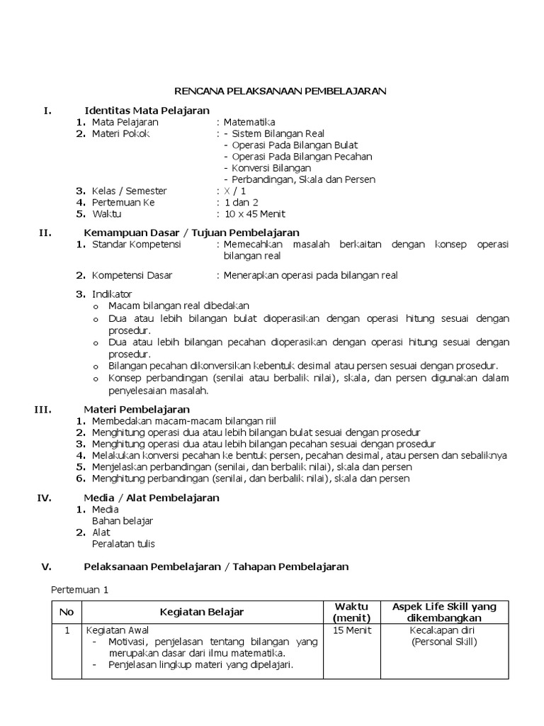 RPP Bilangan Real | PDF | Komputer | Karier & Perkembangan
