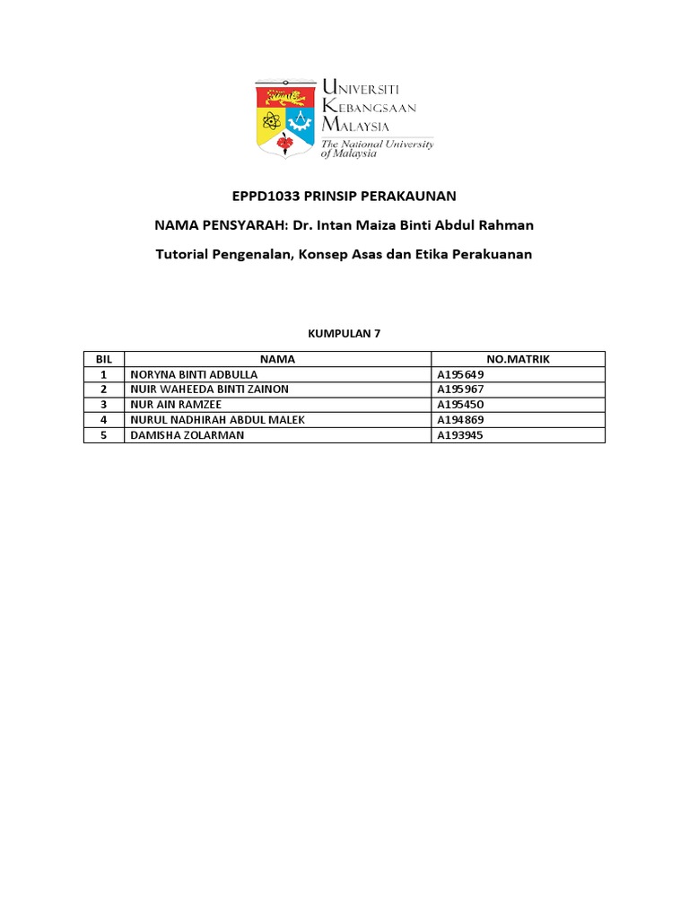 Eppd1033 Prinsip Perakaunan | PDF