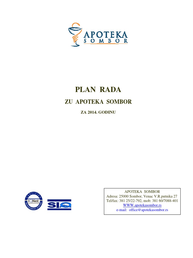 Plan Rada Za 2014. Ok | PDF