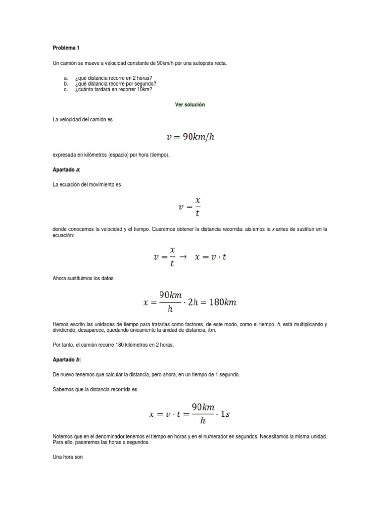 Problemas Mru Resueltos | PDF | Movimiento (física) | Velocidad