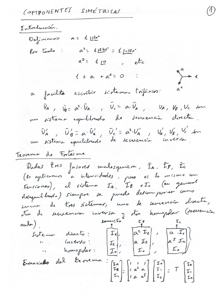Resumen Componentes Simétricas | PDF