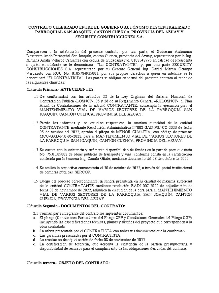 Contrato Ejecucion de Obra | PDF | Multa (pena) | Ley común