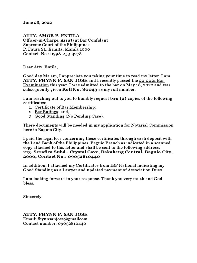 Letter Request (SC) | PDF