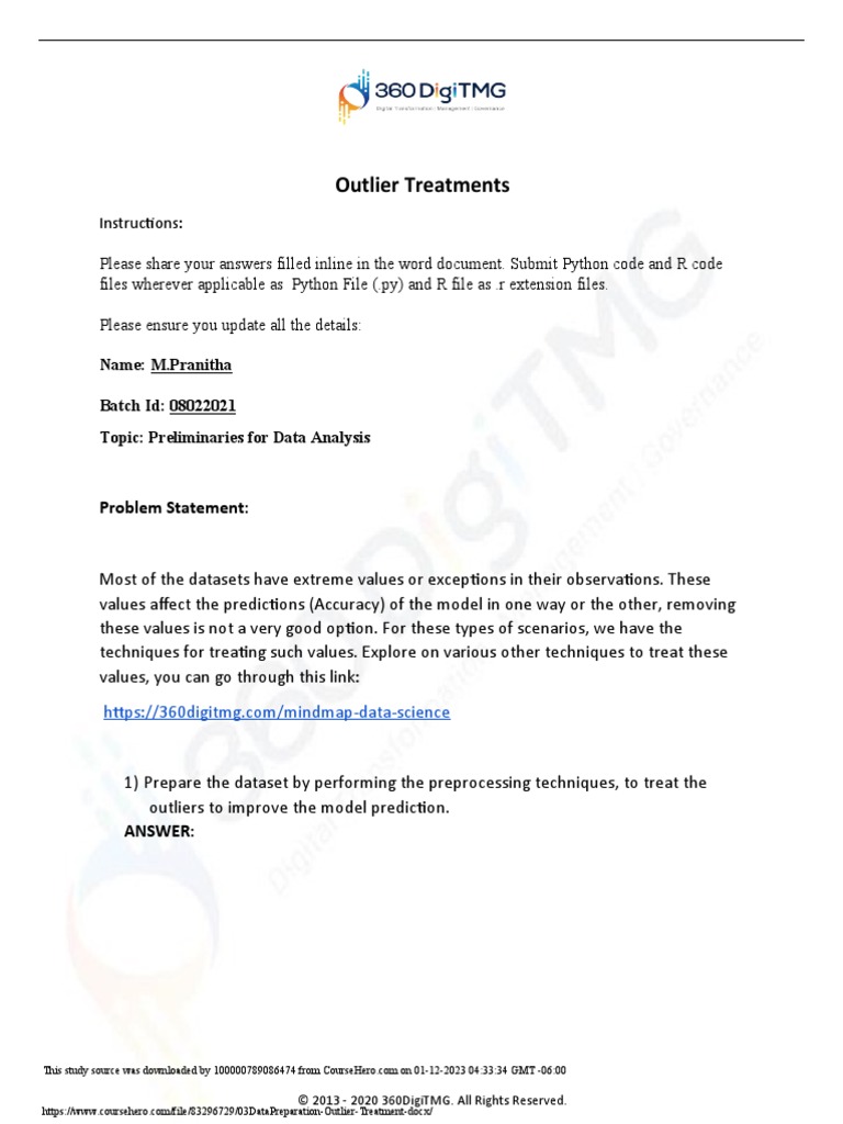 03.DataPreparation Outlier Treatment | PDF | Information Technology ...