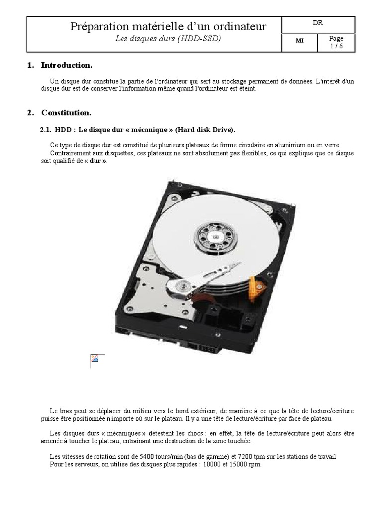 Types de disques durs et caractéristiques | PDF | Disque dur | Solid ...