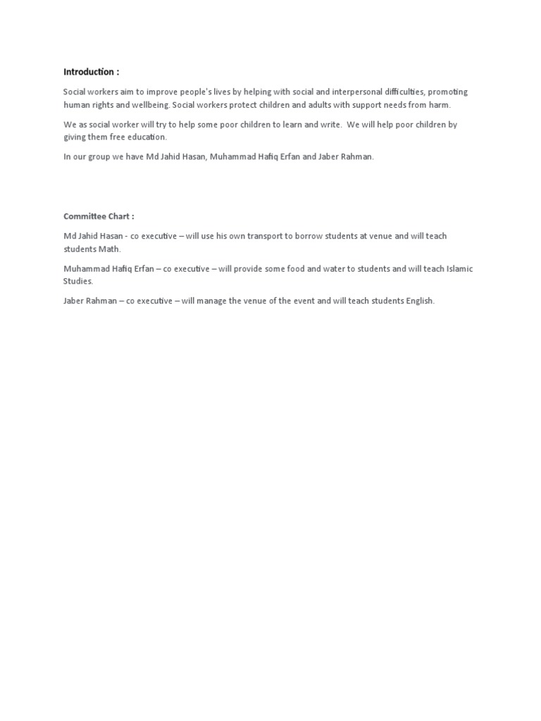 Introduction - Report For Social Service | PDF