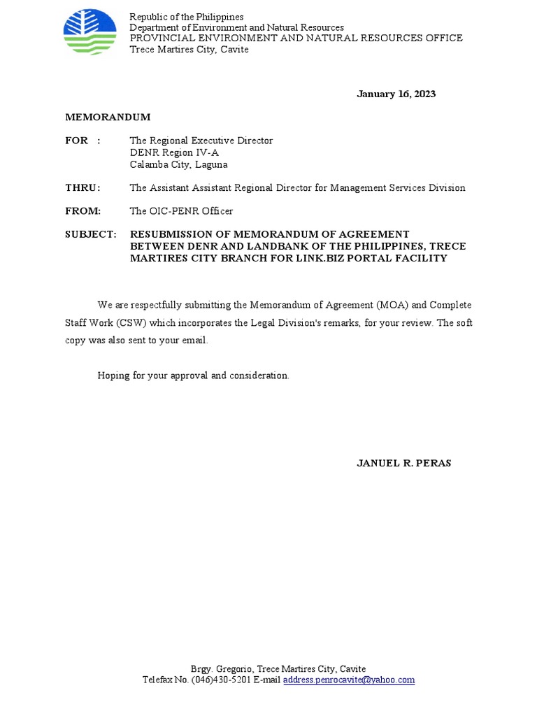 Memo Transmittal | PDF