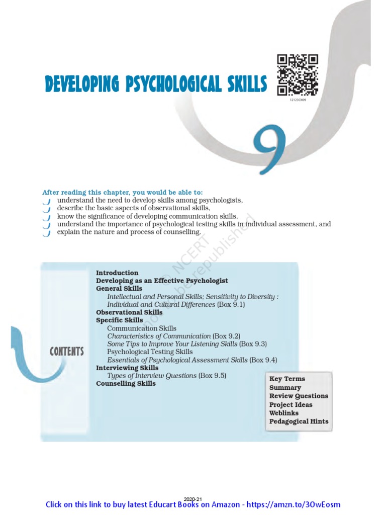 CH 9 - Developing Psychological Skills | PDF | Communication | Psychology