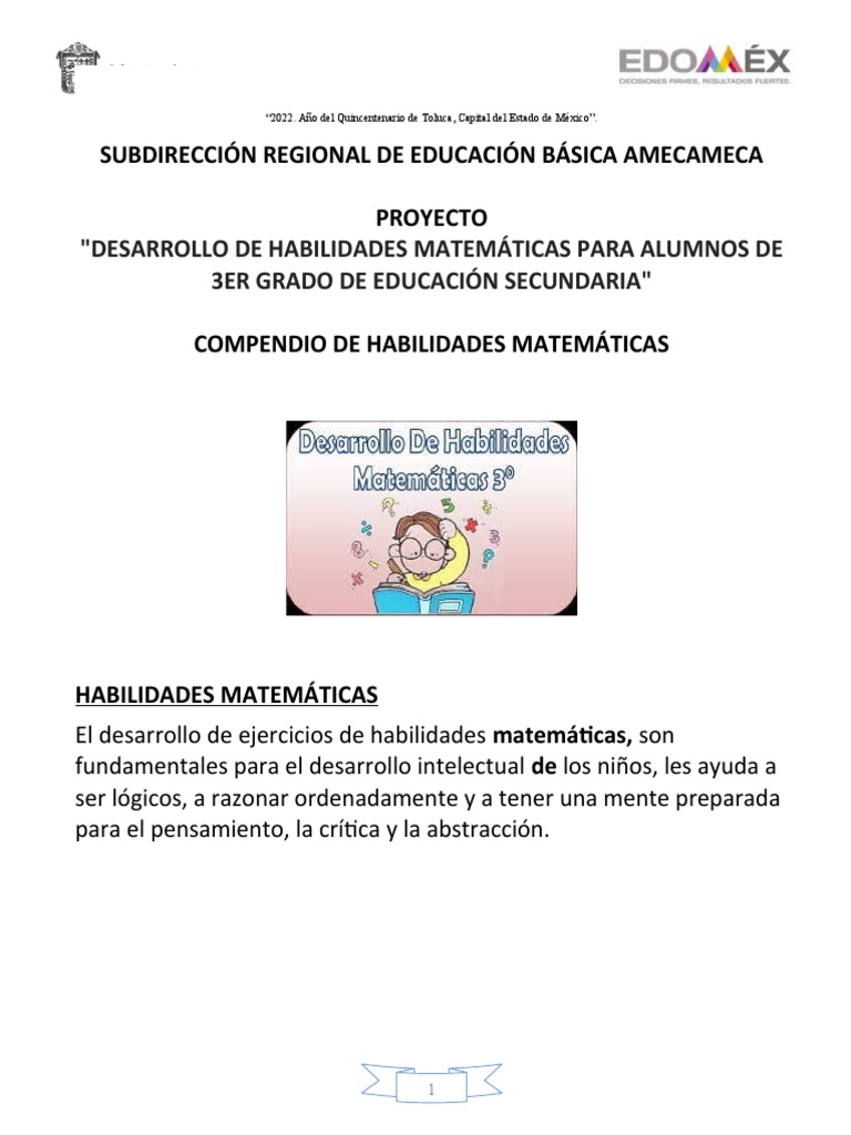 Compendio Habilidades Matemáticas Sreba | PDF | Matemáticas | Medición