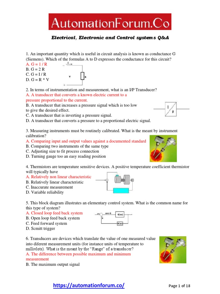 Electrical Control Systems Q&A Guide | PDF | Electric Generator | Logic ...