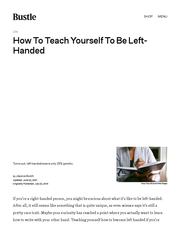 Learning To Write With The Left Hand | PDF
