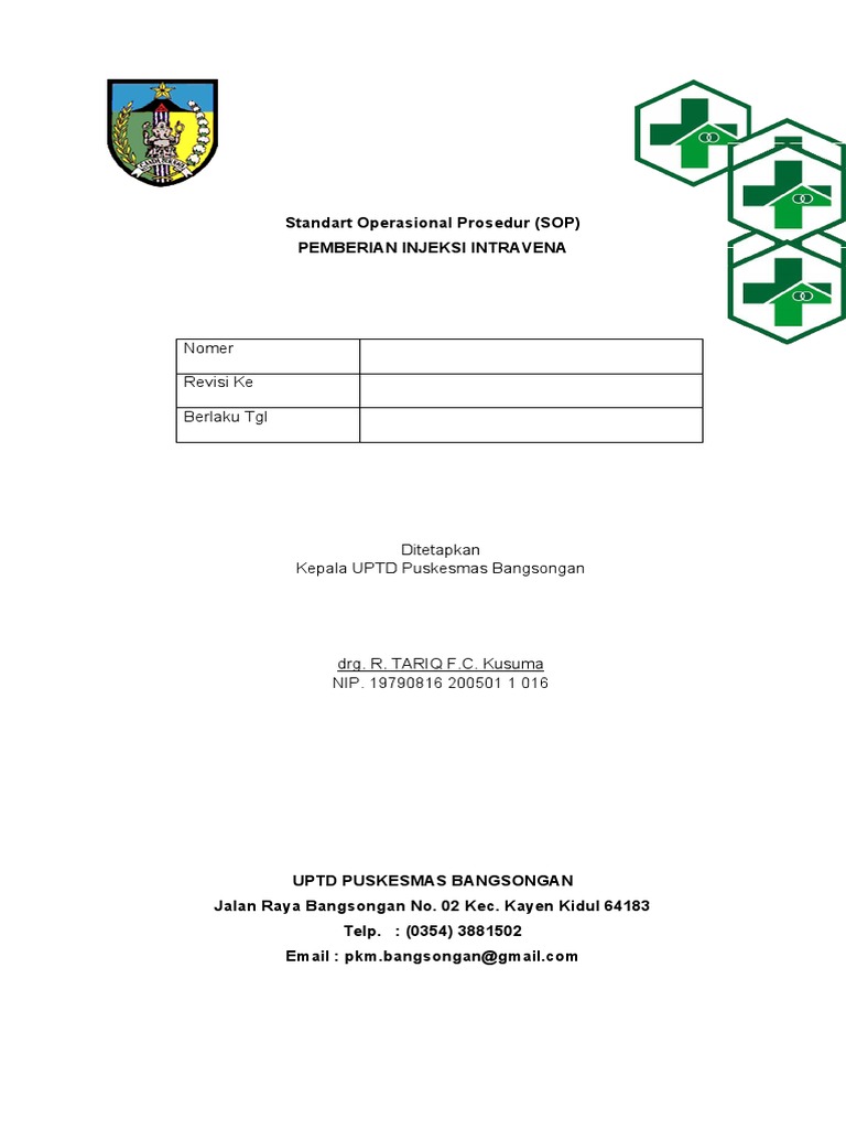 SOP PEMBERIAN Injeksi IV Fix | PDF | Pengembangan Diri | Sains & Matematika