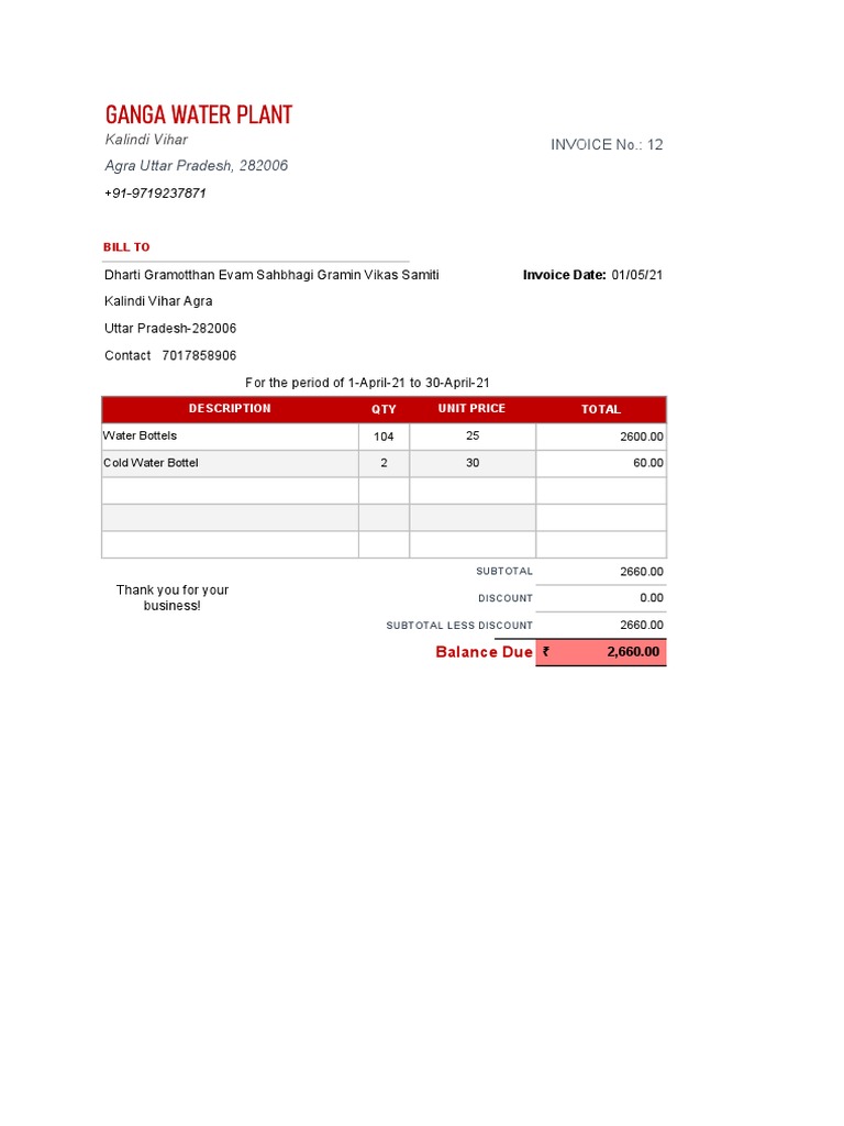 Drinking Water April 21 Bill | PDF