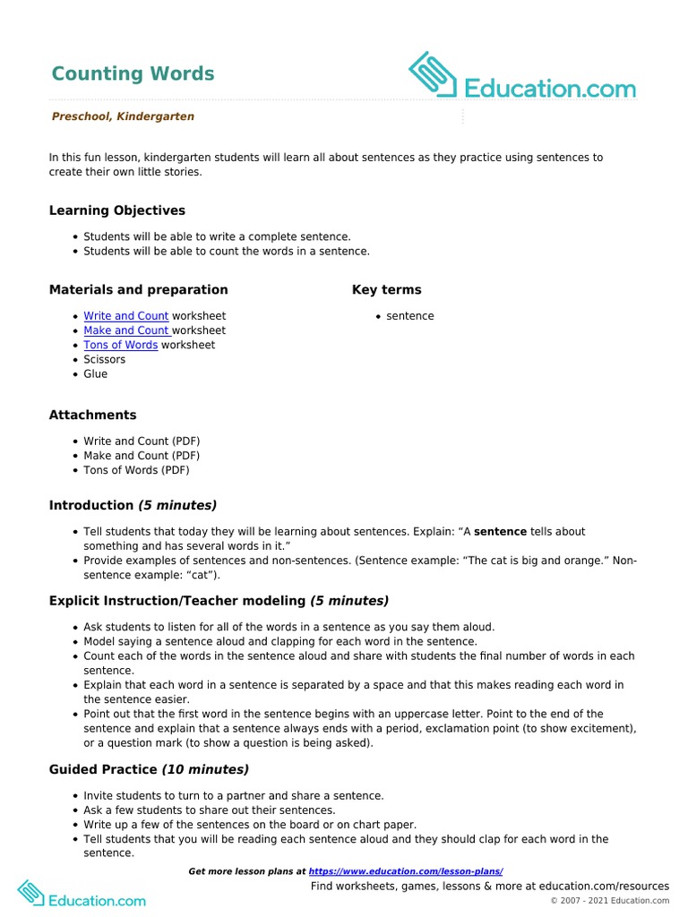 Usr Local SRC Education - Com Files Static Lesson-Plans Counting-Words Counting-Words | PDF ...