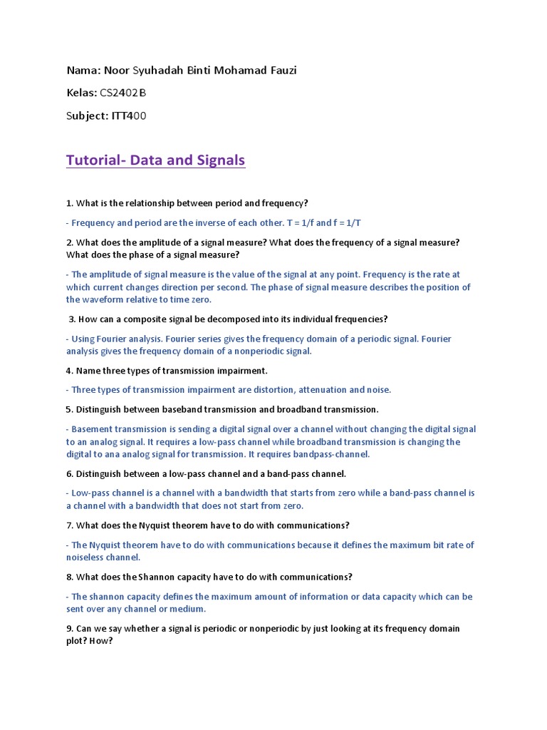 Data and Signals | PDF | Bandwidth (Signal Processing) | Bit Rate