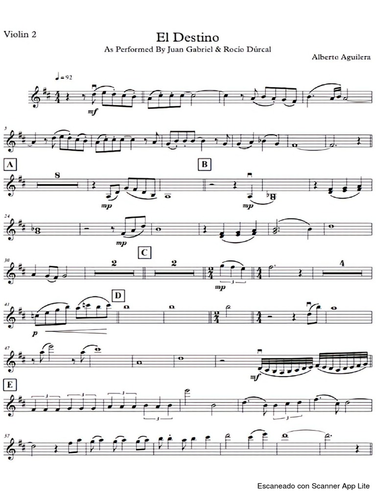El Destino (Violin 2) | PDF