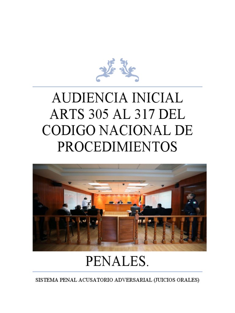Audiencia Inicial Arts 305 Al 317 Del Codigo Nacional de Procedimientos Penales | PDF ...