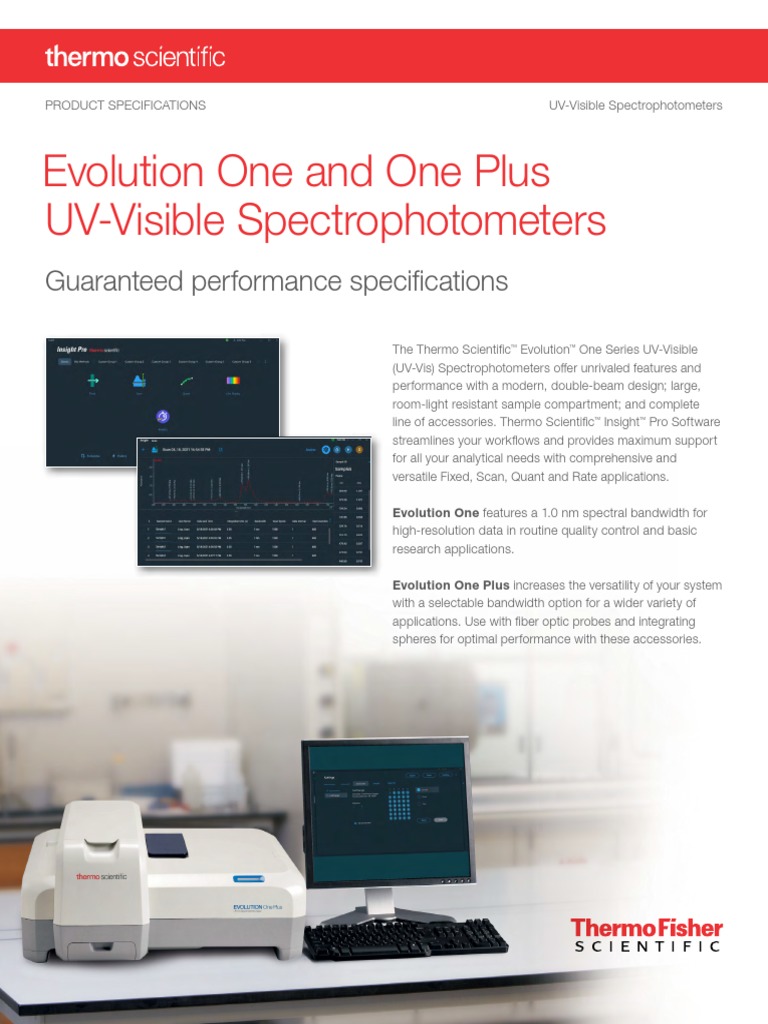 PS53460 Evolution One One Plus Spectrophotometer Guaranteed Specifications | PDF ...