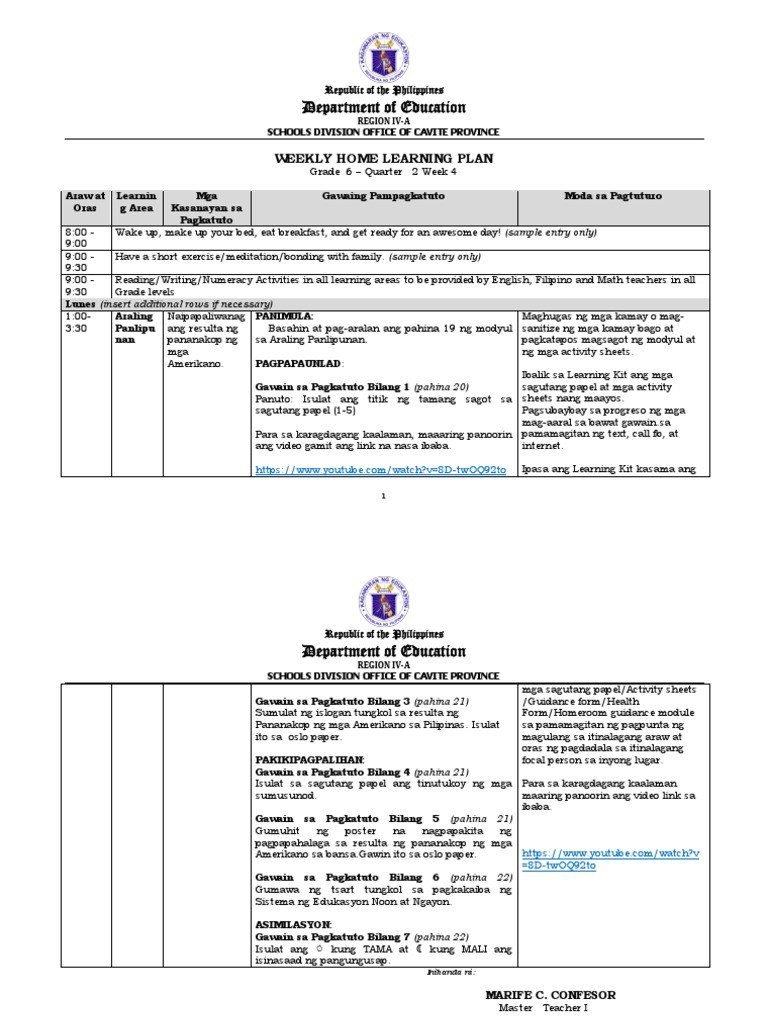 AP6-Q2-WEEK4-WHLP (Edited) | PDF