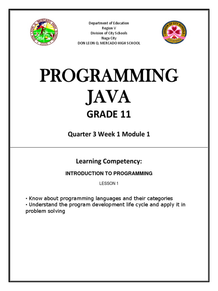 SHS Ict 11 M1 | Download Free PDF | Computer Programming | Programming Language