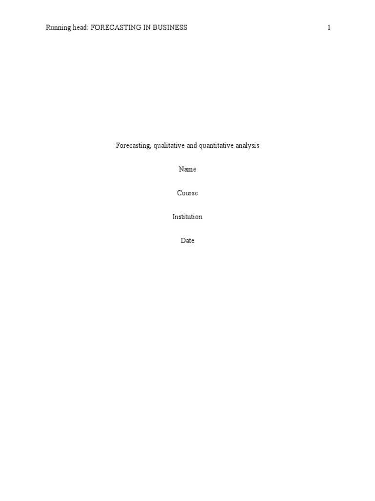 Forecasting Pdf