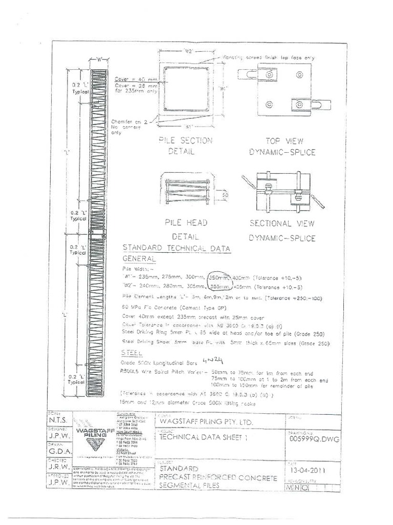 Driven Pile WAGSTAFF PILING | PDF