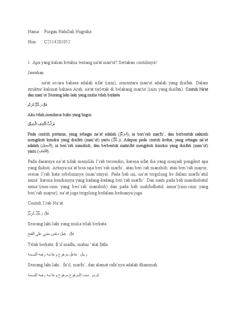 UAS - B. Arab (Furgan Habillah - 2C) | PDF