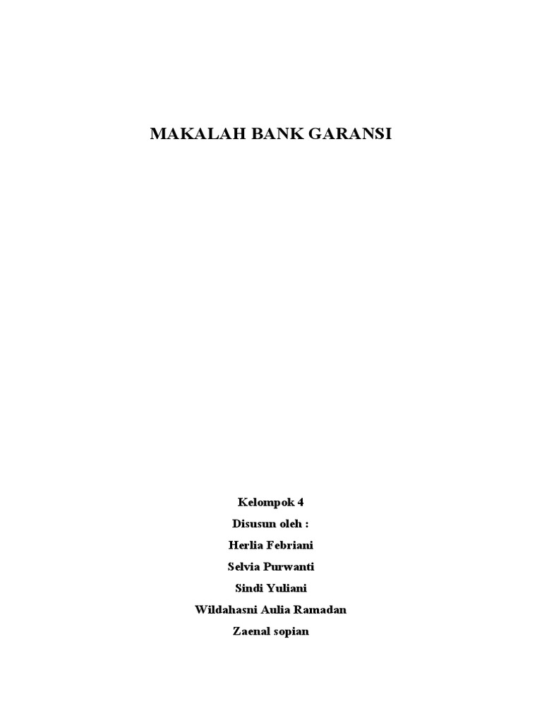 Makalah Bank Garansi Nda | PDF