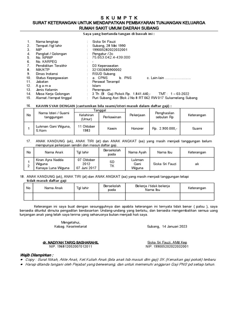 SKUMPTK 2022 Contoh | PDF