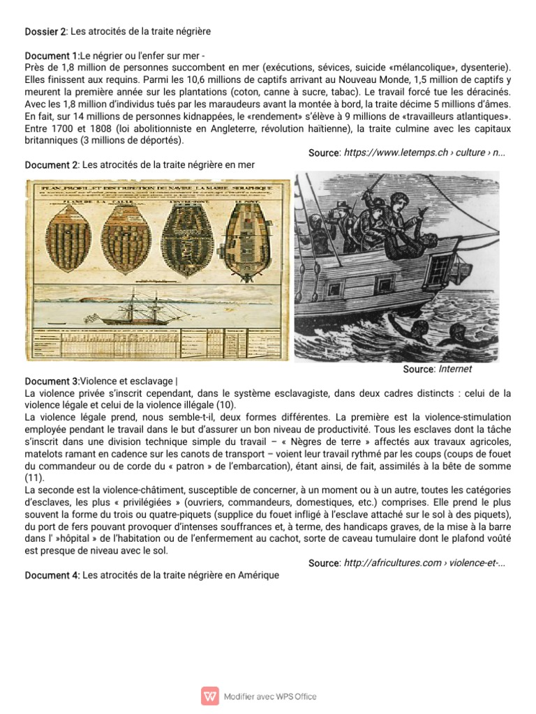 4ème Atrocités de La Traite Négrière | PDF