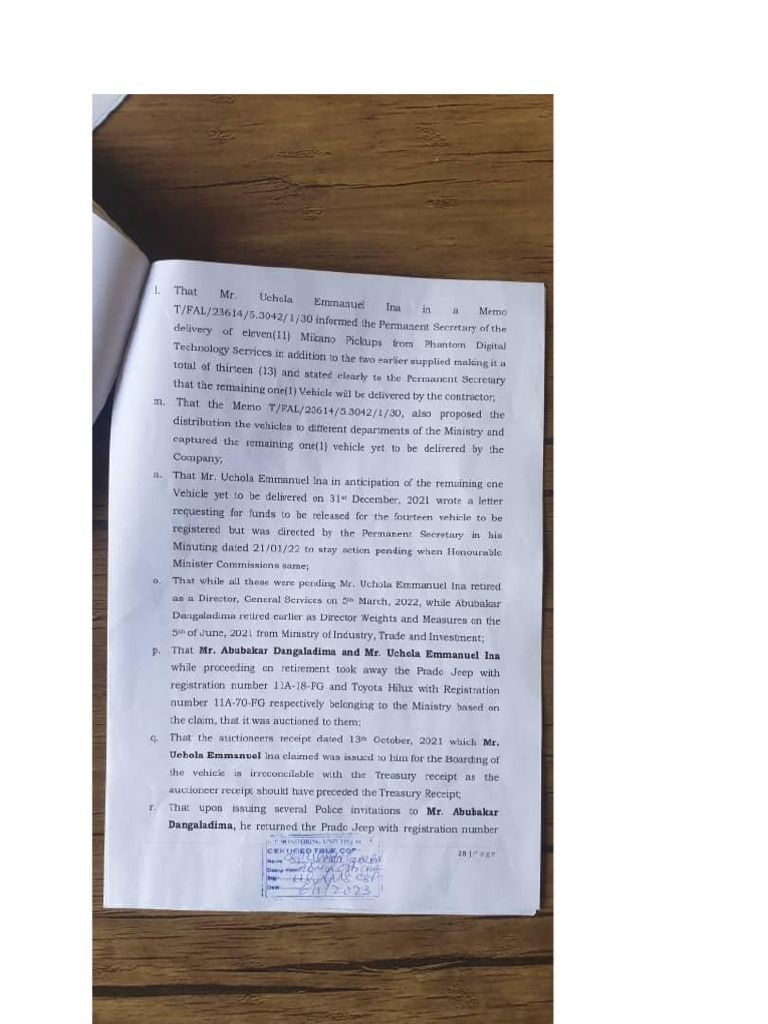 DOCUMENTS: Nigerian Police Indict Embattled Permanent Secretary, Evelyn ...