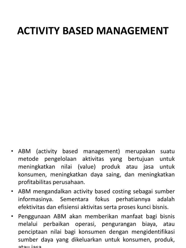 Bab Vii Activity Based Management | PDF