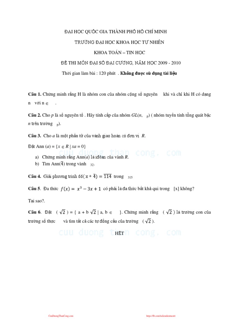 Dai So Dai Cuong - Nguyen Viet Dong | PDF