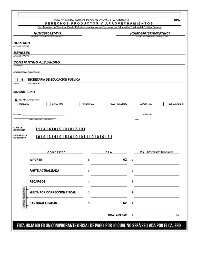 Formato de Pago E5cinco | PDF