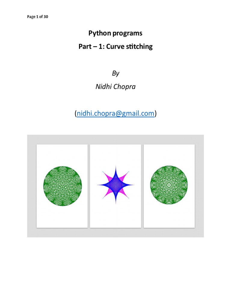 Python Programs Part 1 Curve Stitching Pdf Python Programming 2579