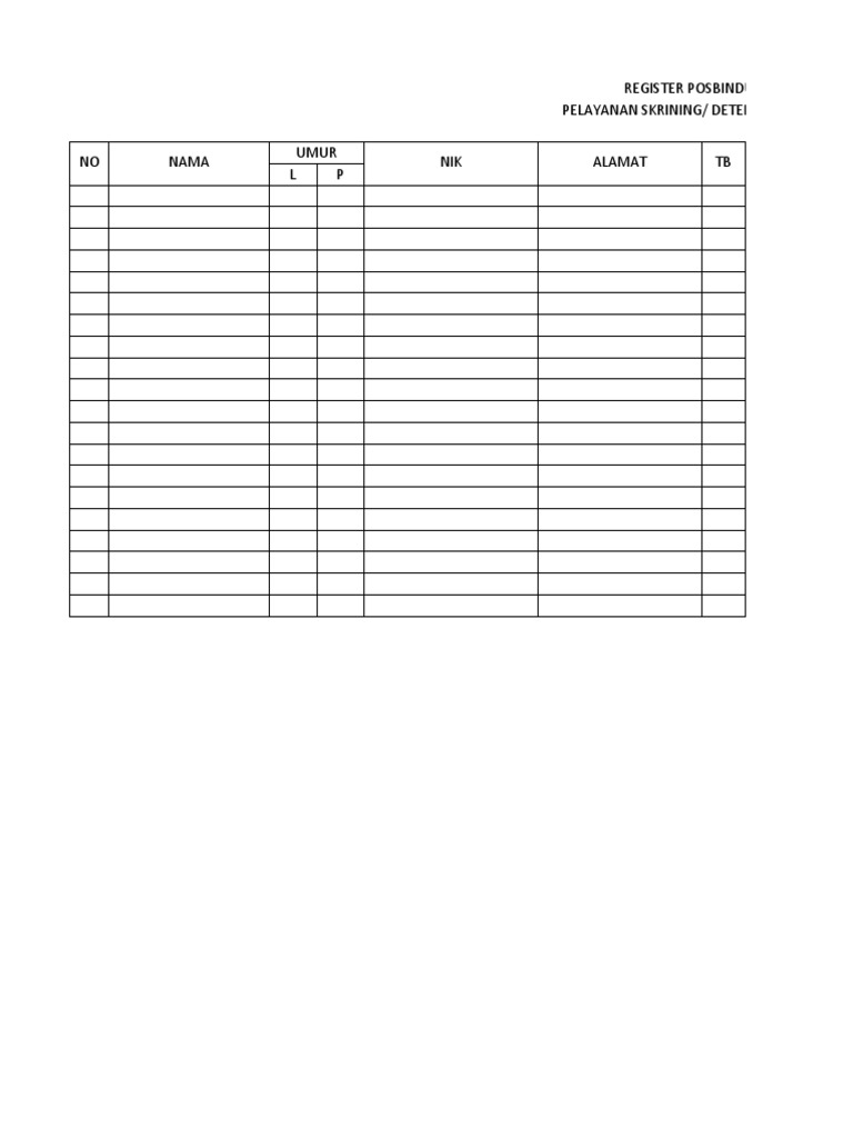 Form Buku Register PTM | PDF