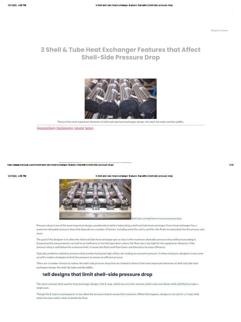 3 Shell and Tube Heat Exchanger Features That Affect Shell-Side ...