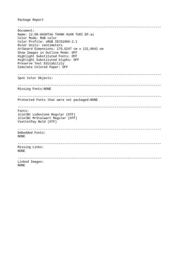 Font Package Report for iCielBC Lodestone | PDF