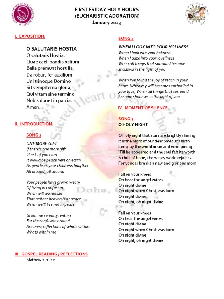 An Evening of Peaceful Reflection: A Holy Hour of Eucharistic Adoration ...