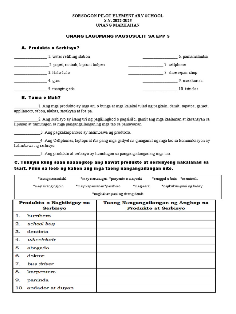 EPP-ICT 5 2ns SUMMATIVE TEST | PDF EPP-ICT 5 2ns SUMMATIVE TEST | PDF
