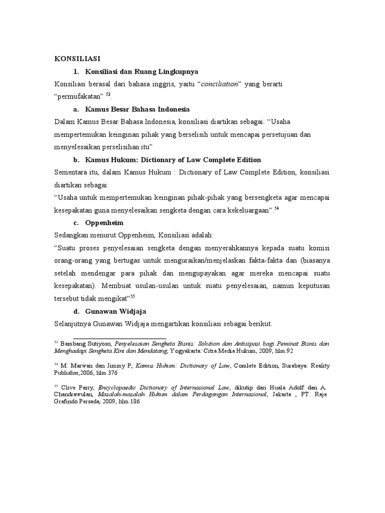 Konsiliasi Dan Negosiasi | PDF | Hukum