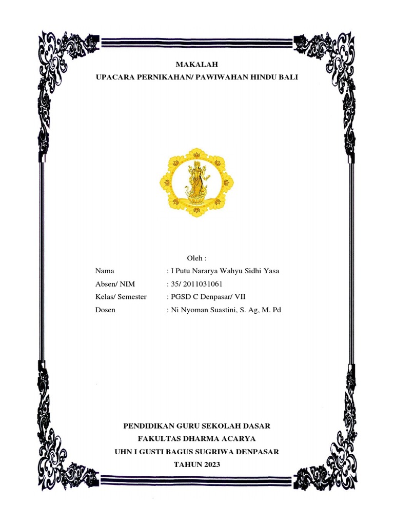Makalah Upacara Pawiwahan Agama Hindu | PDF