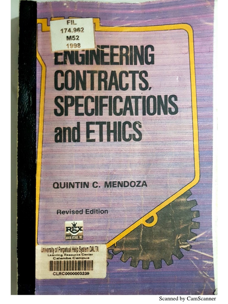 Engineering Contracts, Specificationsand Ethics | PDF