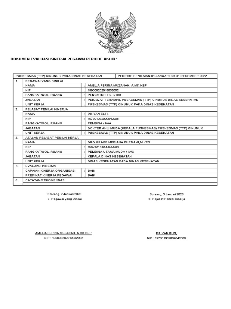EVALUASI KINERJA PERAWAT PUSKESMAS | PDF