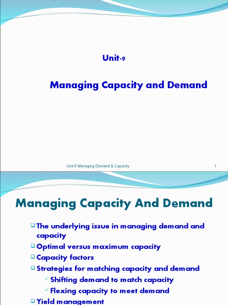 Managing Capacity and Demand Strategies | PDF | Employment | Market ...